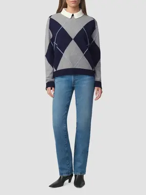 Joe's Jeans The Jude Argyle Wool-blend Collared Sweater