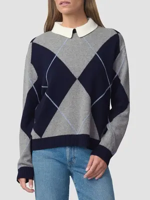 Joe's Jeans The Jude Argyle Wool-blend Collared Sweater