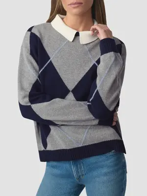 Joe's Jeans The Jude Argyle Wool-blend Collared Sweater