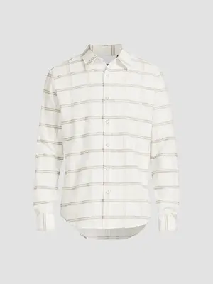 Rag & Bone Tomlin Plaid Oxford Cotton Button-front Shirt - Chalk