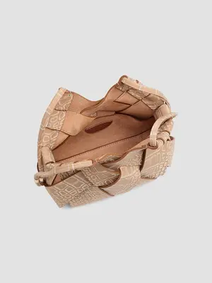 Ulla Johnson Charlotte Woven Croc-embossed Leather Crossbody Bag