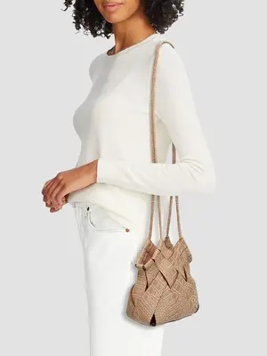 Ulla Johnson Charlotte Woven Croc-embossed Leather Crossbody Bag