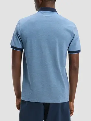Theory Birdseye Pique Polo Shirt - Crisp Blue Multi