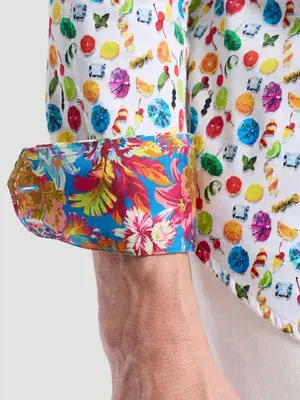Robert Graham Garnish Printed Stretch-cotton Button-front Shirt