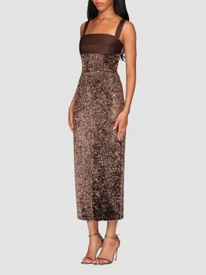 Theia Belle Sequined Midi Dress