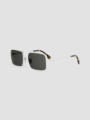 Fendi Line 57mm Rectangular Sunglasses - Silver