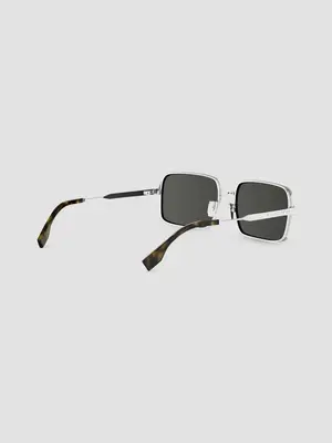 Fendi Line 57mm Rectangular Sunglasses - Silver