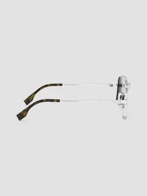 Fendi Line 57mm Rectangular Sunglasses - Silver