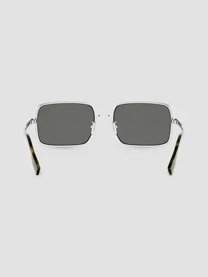 Fendi Line 57mm Rectangular Sunglasses - Silver
