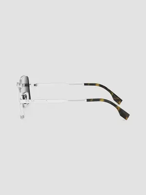 Fendi Line 57mm Rectangular Sunglasses - Silver