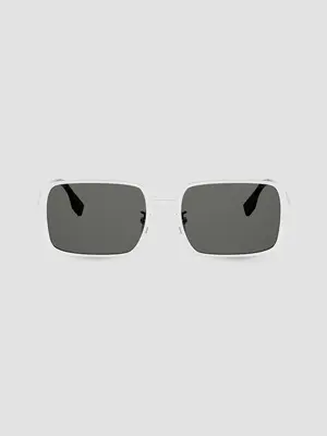 Fendi Line 57mm Rectangular Sunglasses - Silver