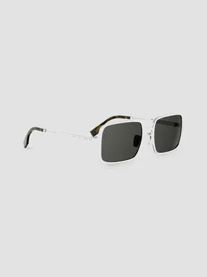 Fendi Line 57mm Rectangular Sunglasses - Silver