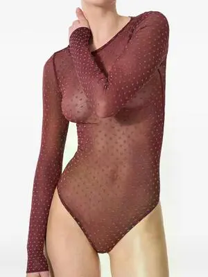 Wolford Shimmer-dot Sheer Bodysuit