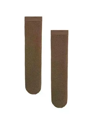 Wolford Geometric-pattern Metallic-yarn Socks - Brown