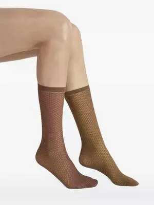Wolford Geometric-pattern Metallic-yarn Socks