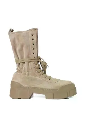 VIC MATIE Lace-up Suede Ankle Boots - Neutrals