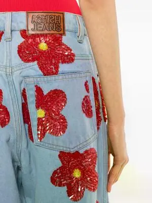 Ashish Floral Embroidered Jeans
