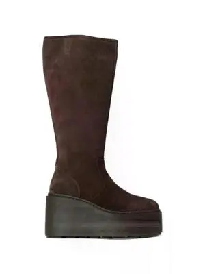 VIC MATIE Suede Platform Boots - Brown