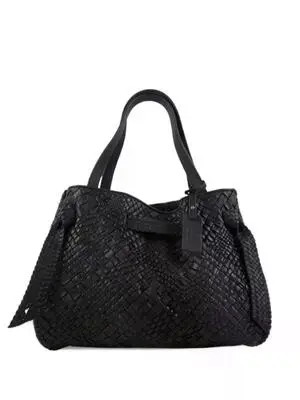 VISONA` Vittoria Woven Tote Bag - Black