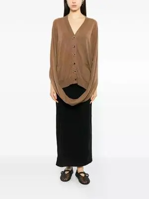 UMA WANG Wrapped Cardigan - Brown
