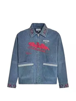 FOUND Jockey Club Embroidered Denim Jacket