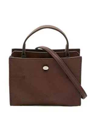 Loro Piana Petite Odessa Leather Tote Bag - Brown
