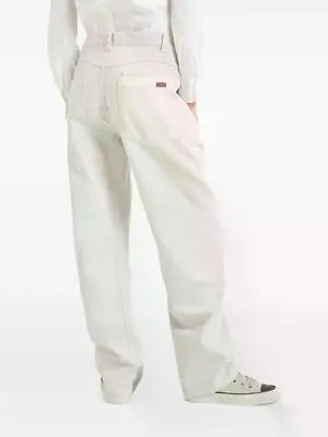 Brunello Cucinelli Warm Wide Leg Cotton Blend Trousers