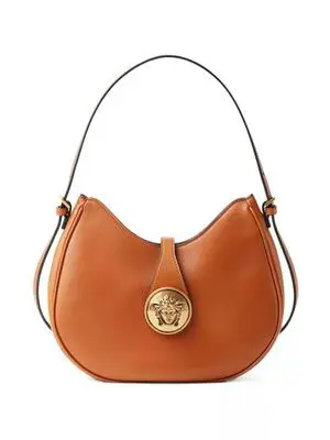 Versace Emblème Nappa Shoulder Bag - Brown