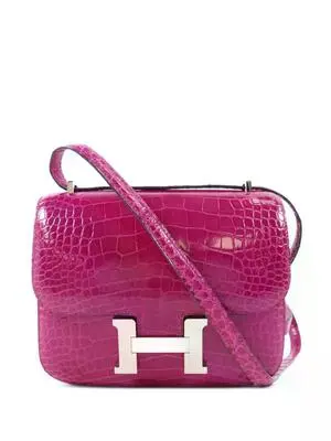 Hermès Constance Leather Shoulder Bag - Pink