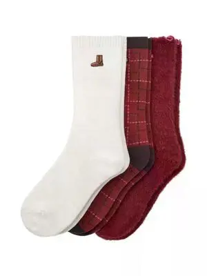 UGG Classic Crew 3-pack Socks - Red