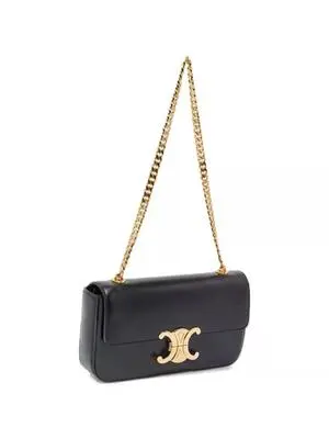Celine 2022 Claude Triomphe Shoulder Bag - Black