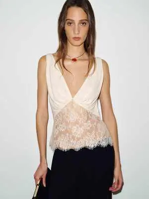 REFORMATION Taten Top Lace