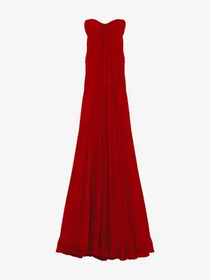 Alexander McQueen Bustier Evening Dress - Red
