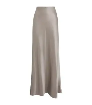 Veronica Beard Silk-blend Medina Maxi Skirt - Grey
