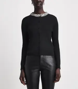 Veronica Beard Merino Wool Embellished Daro Cardigan
