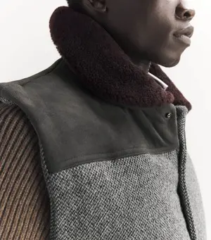 VALSTAR Virgin Wool-suede Tweed Alan Gilet