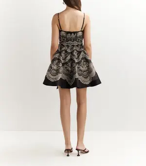 Zimmermann Linen-silk Bustier Clash Mini Dress