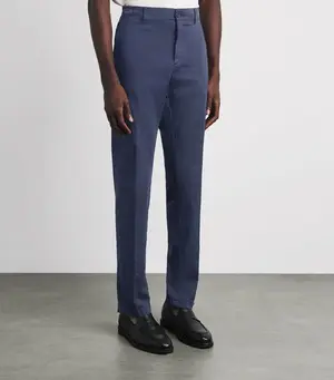 Paul & Shark Stretch Cotton-silk Garment Dyed Chinos