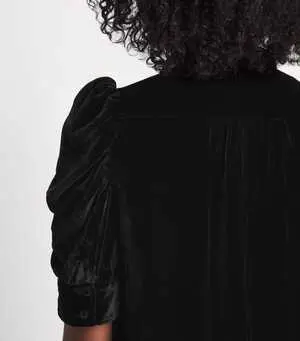 FRAME Velvet Puff-sleeve Gillian Blouse