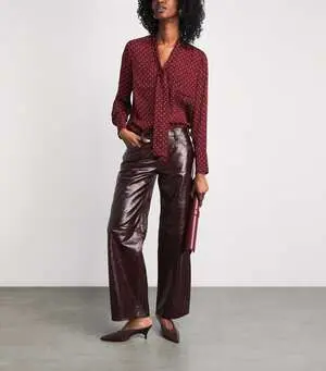 FRAME Silk Modern Tie Blouse