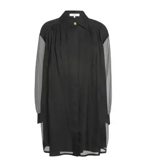FRAME Silk-cotton Organza Swing Mini Dress