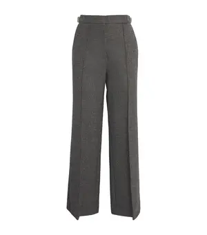 Sandro Houndstooth Wide-leg Trousers - Black