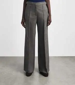 Sandro Houndstooth Wide-leg Trousers