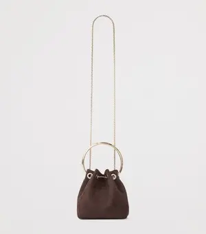 JIMMY CHOO Suede Bon Bon Shoulder Bag