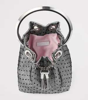 JIMMY CHOO Micro Glitter Bon Bon Top-handle Bag