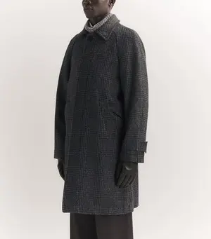 Johnstons Of Elgin Wool Check Balmacaan Coat
