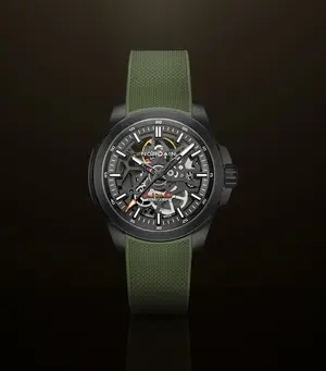 NORQAIN Dlc Stainless Steel Independence Skeleton Watch