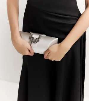 Rodo Silk-satin Jewel Tube Clutch Bag