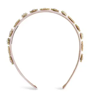 DAVID CHARLES Embellished Velvet Hairband - Pink