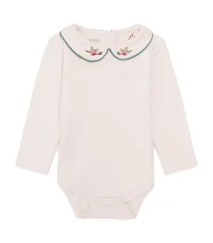 MORI Bamboo-blend Embroidered Bodysuit - Ivory
